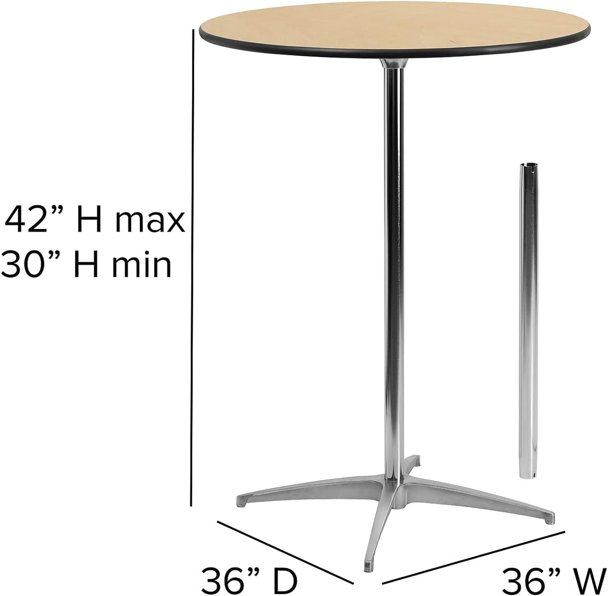 36" Round Cocktail Table x 42" Height