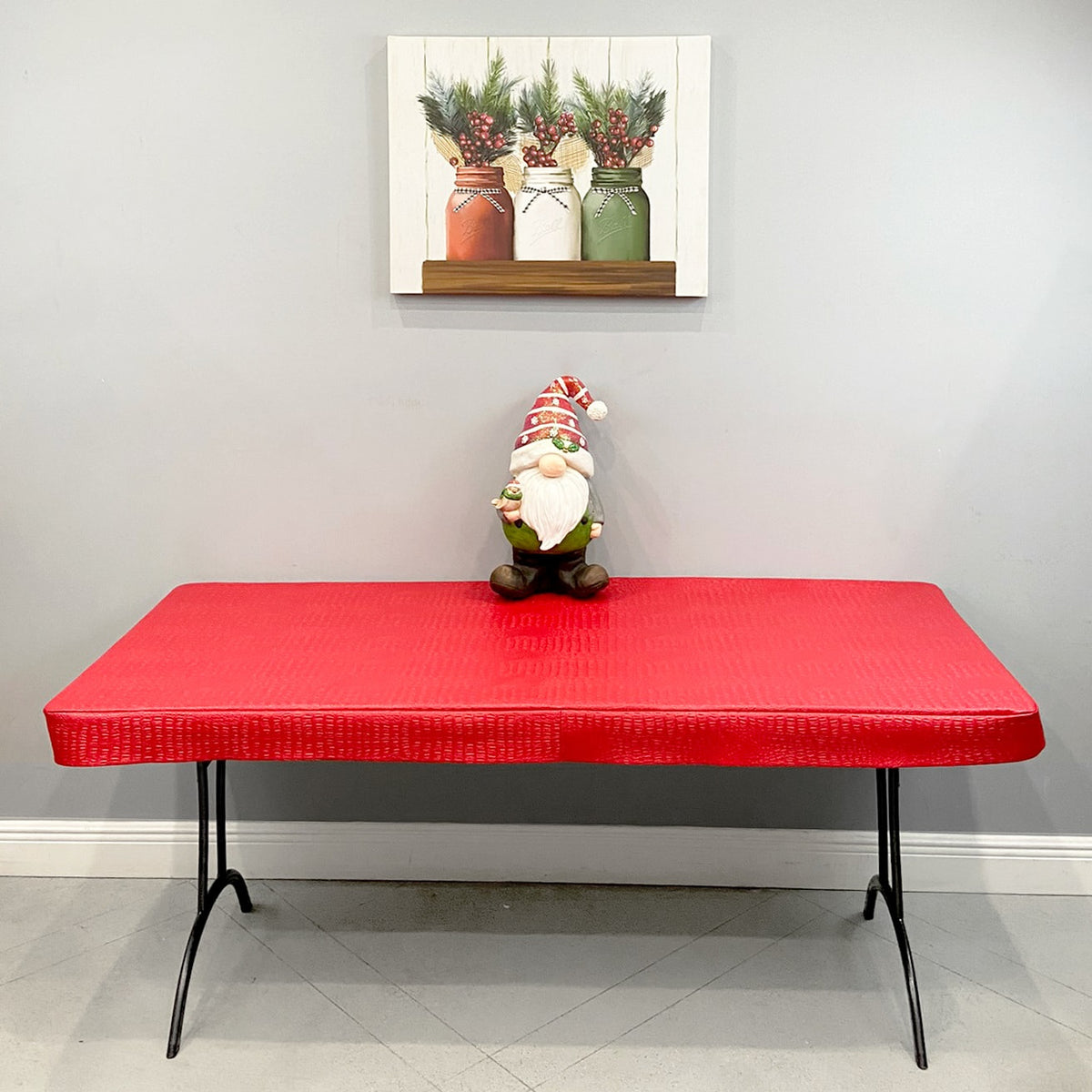 Vinyl Fitted Tablecloth With Flannel Backing, High End