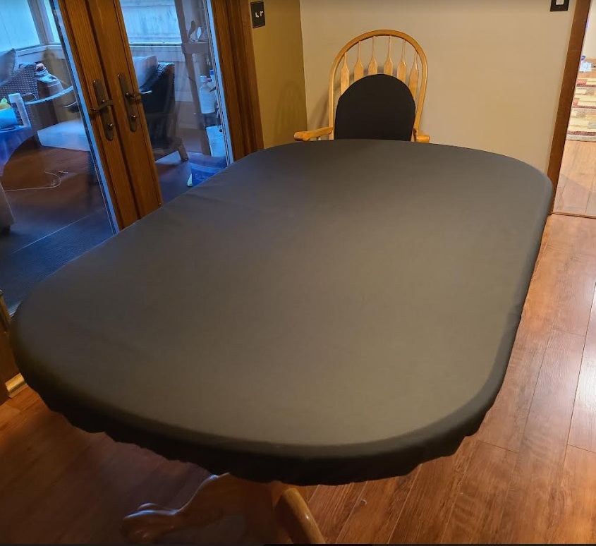 Oval Vinyl Fitted Tablecloth With Elastic