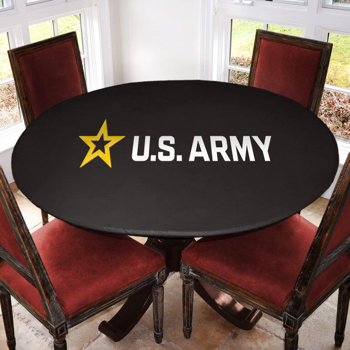 Oval Vinyl Fitted Table Topper With Elastic