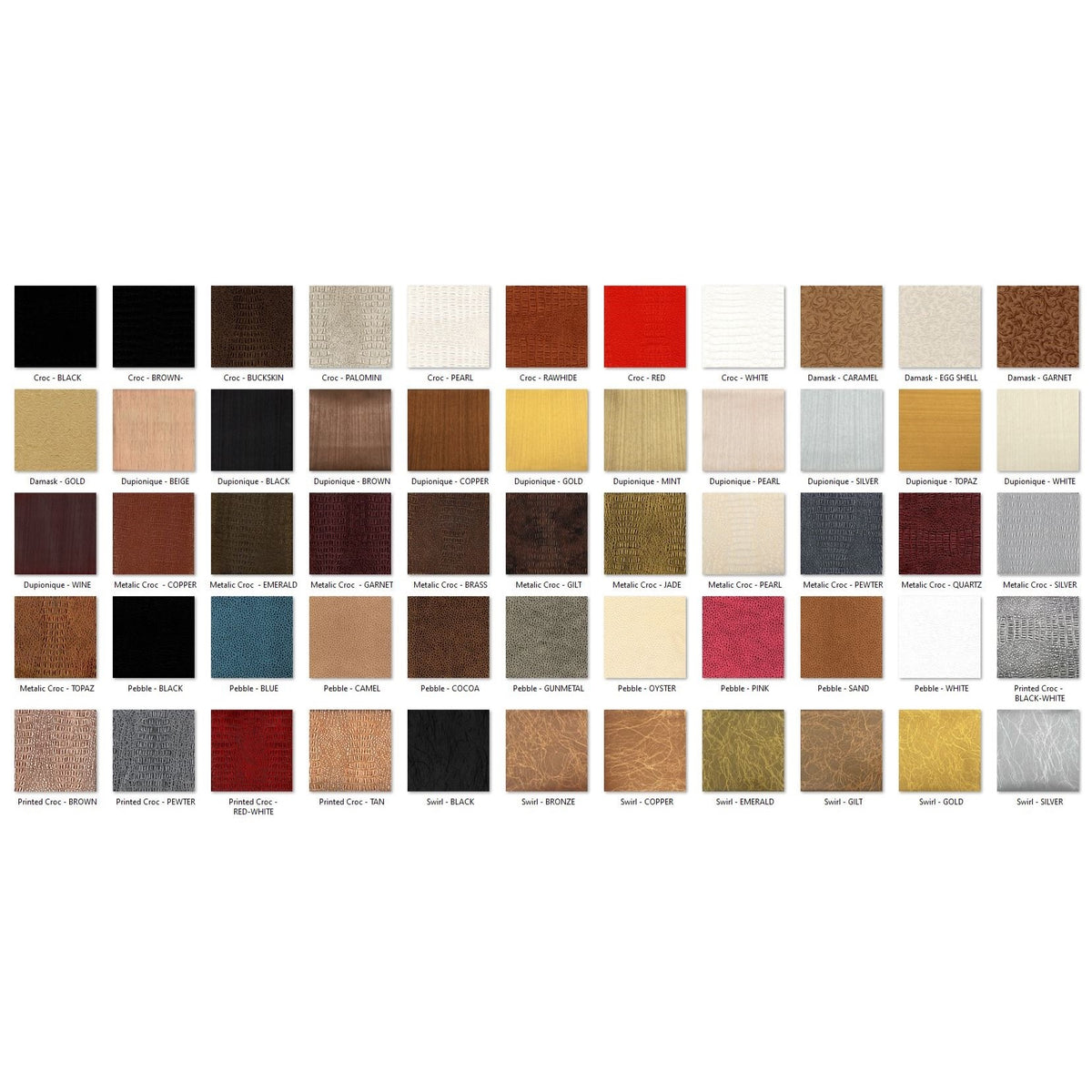 High End 12 Gauge Vinyl Samples