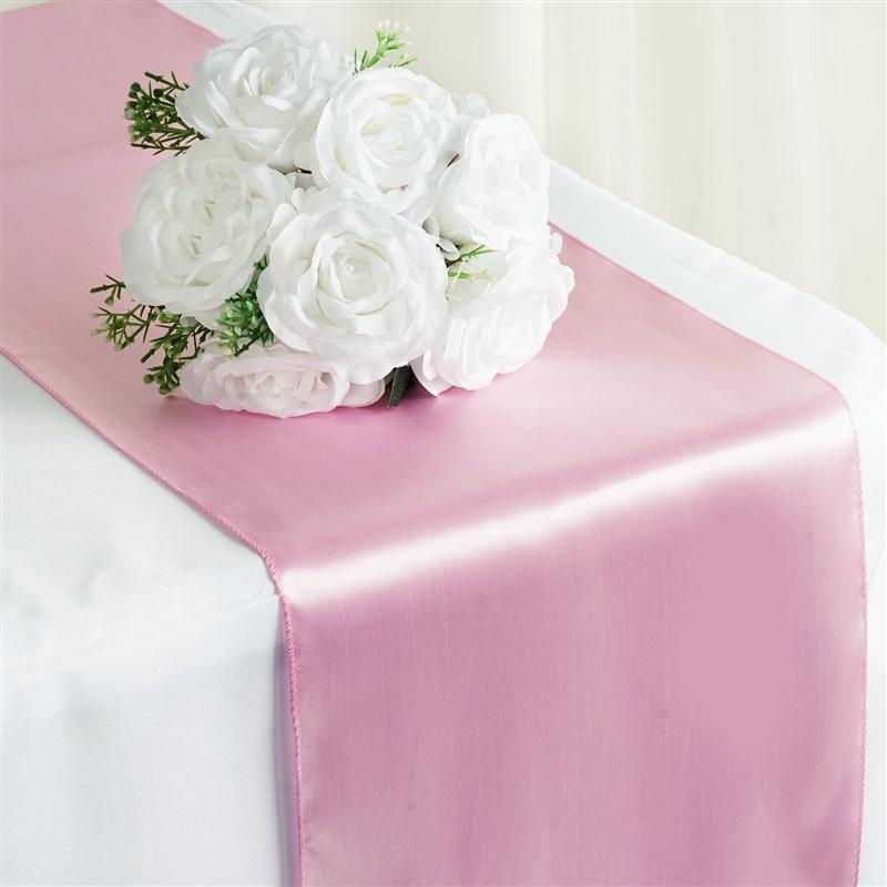 Light Pink 12" x 108" Satin Table Runner