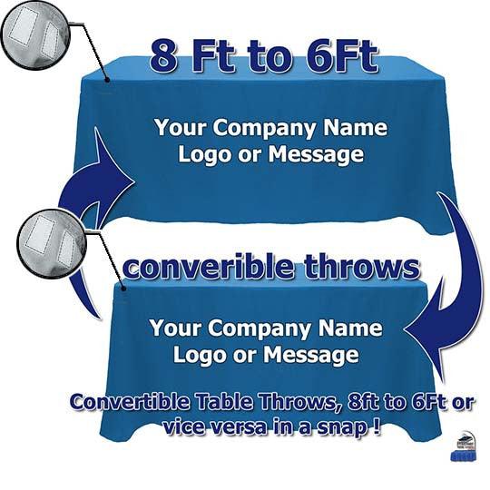 6' to 8' Promotional Convertible Table Cover, Front Panel Print
