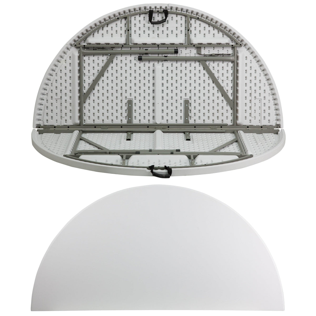 72" Round Plastic Folding Table, Bi-Fold Table