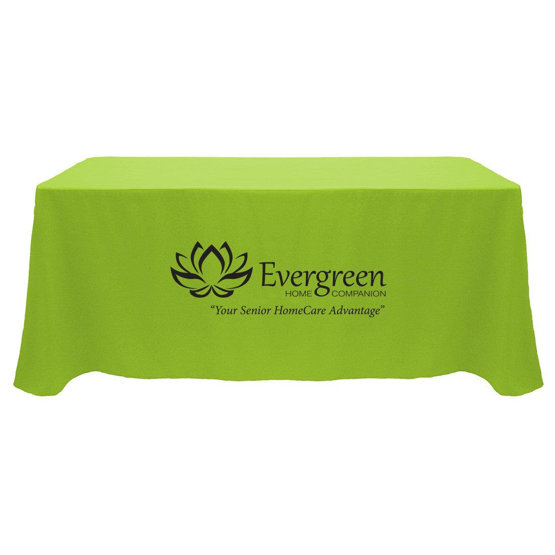 8ft Custom Printed Logo Tablecloth, One or Two color Print