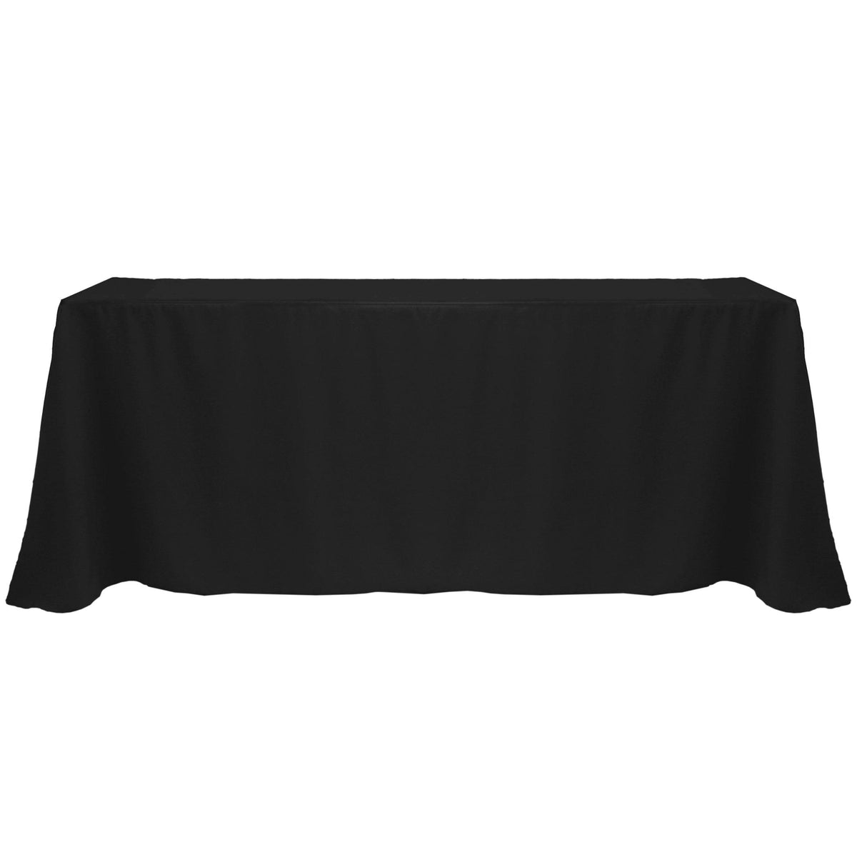 Black 90" x 132" Rectangular Poly Premier Tablecloth