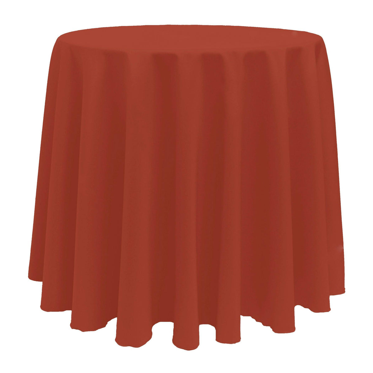 Burnt Orange 120" Round Tablecloth, Poly Premier