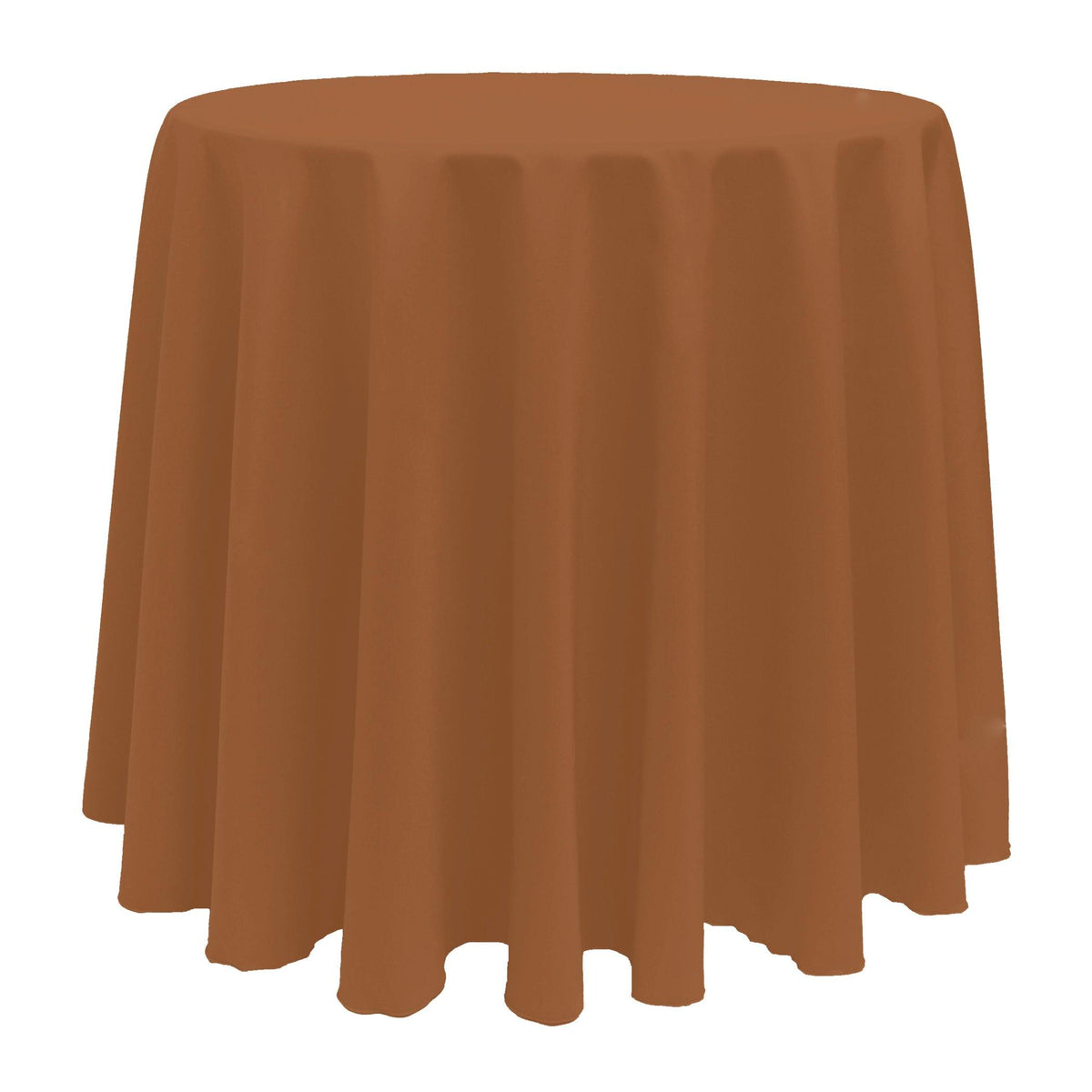 Copper 132" Round Poly Premier Tablecloth