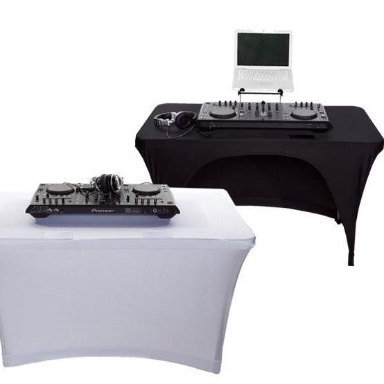 DJ Event Spandex Table Scrims - Hidden Cable Holes
