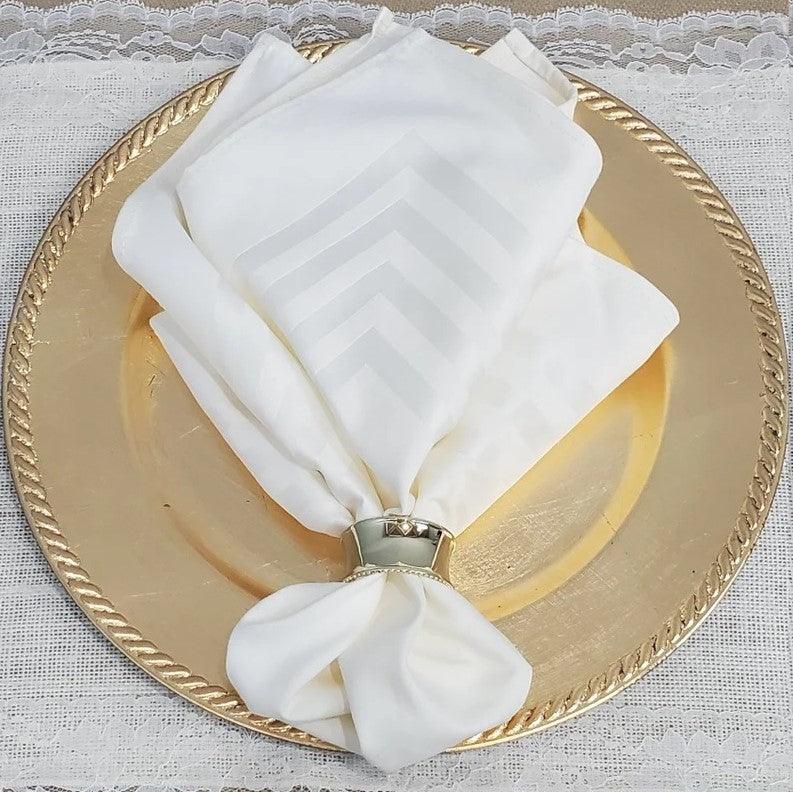 Dozen Egyptian Cotton Napkins With Satin Bands
