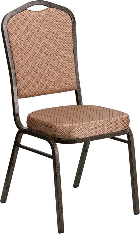 Gold Diamond Patterned Fabric Stacking Banquet Chair, Gold Frame