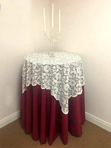 Ivory 54" x 54" Square Lace Table Overlay