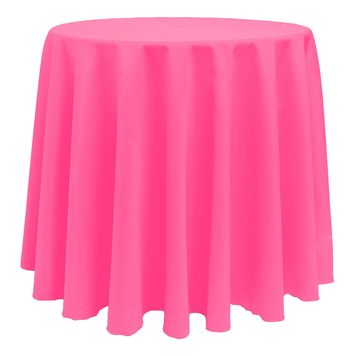 Neon Pink 132" Round Poly Premier Tablecloth