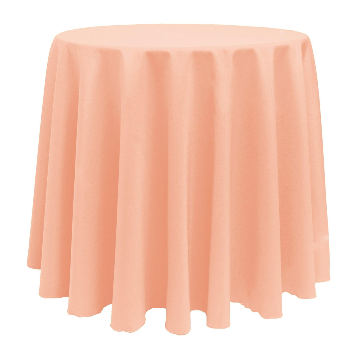 Peach 132" Round Poly Premier Tablecloth