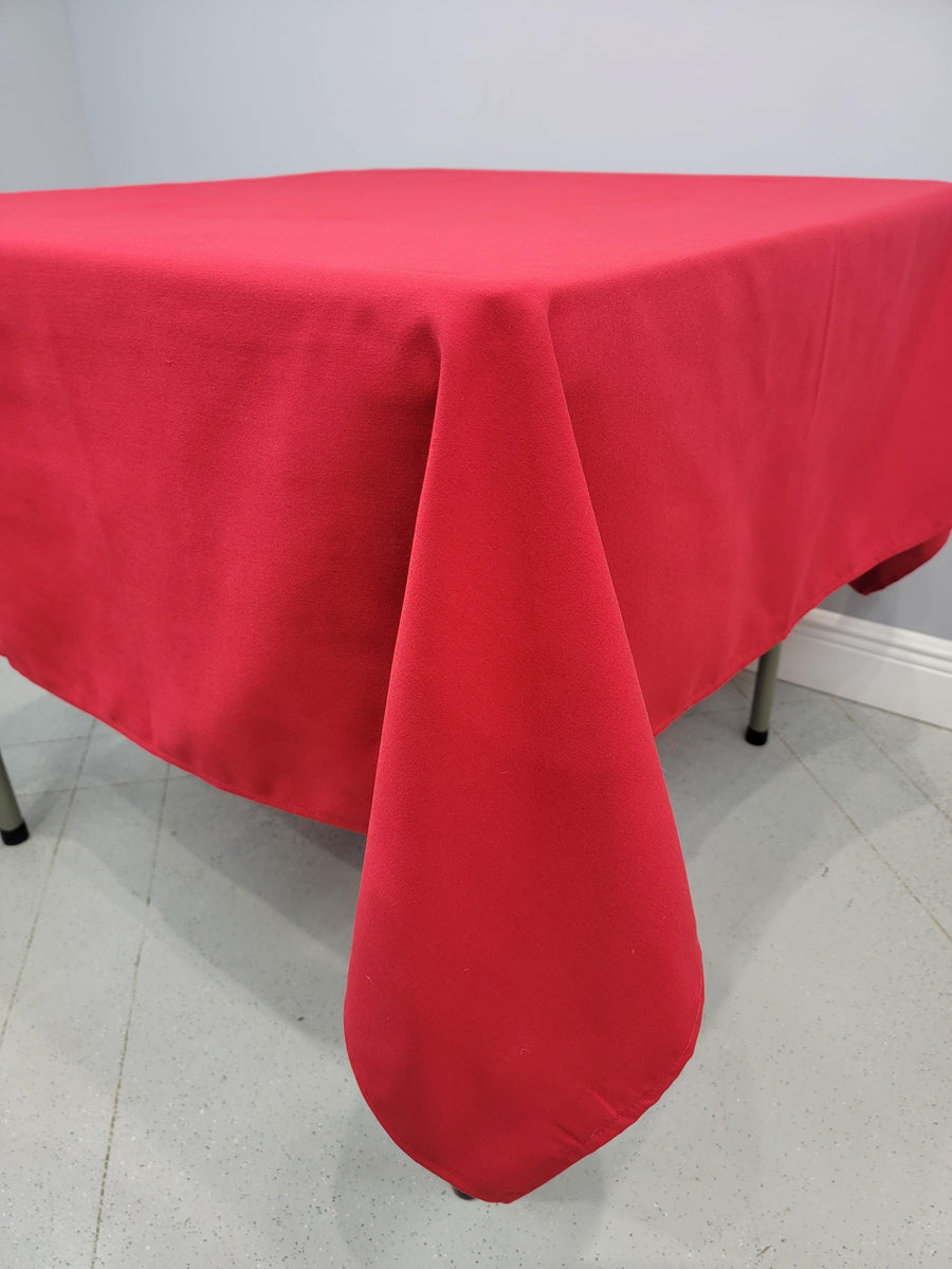 Red 60" x 60" Square Spun Poly Tablecloth Special