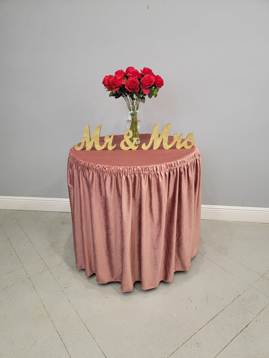 Round Fitted Tablecloth 42" Height Velvet