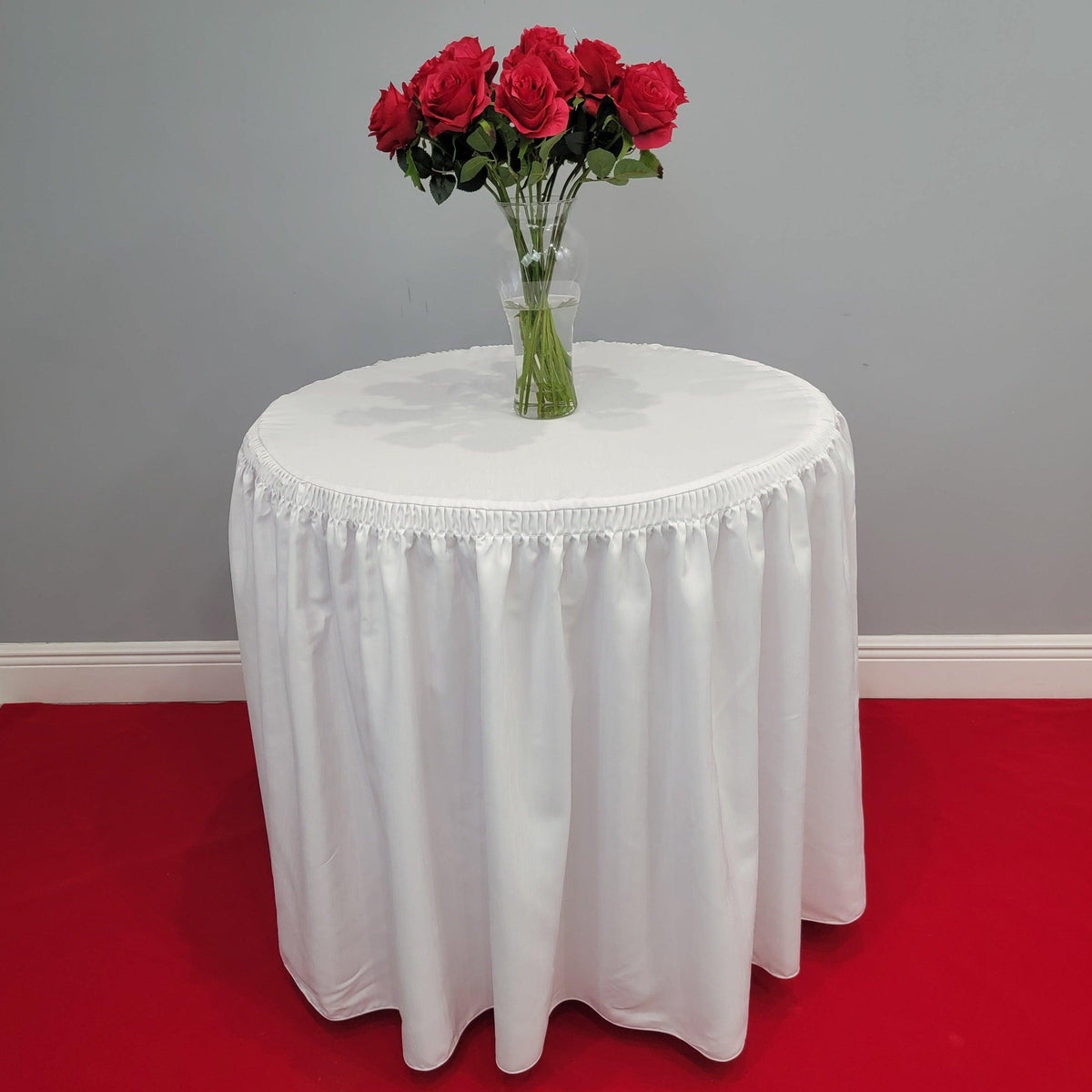 Round Fitted Tablecloth Standard 30" Height Poly Premier