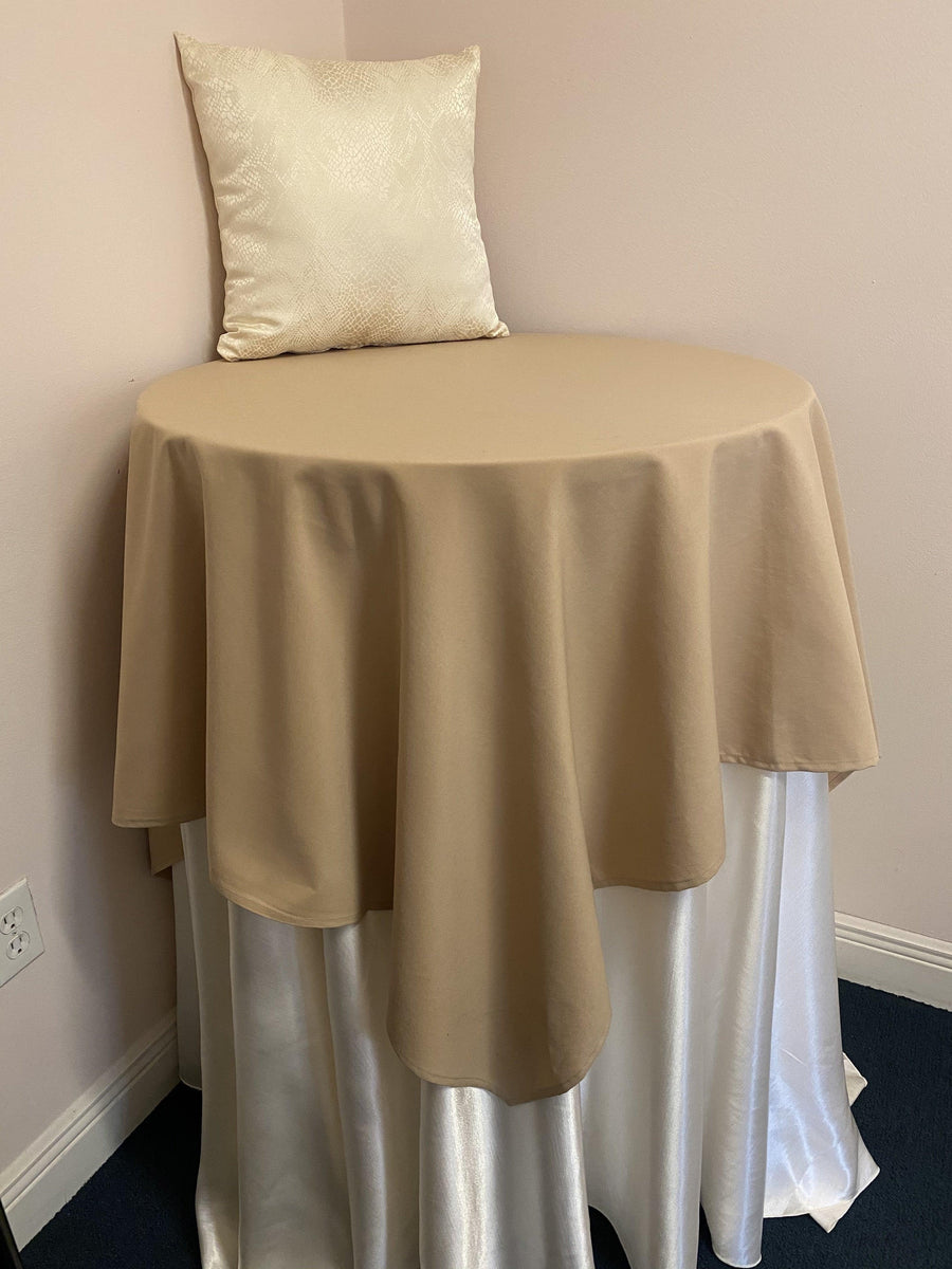 Sandalwood 64" Round Spun Poly Tablecloth Special