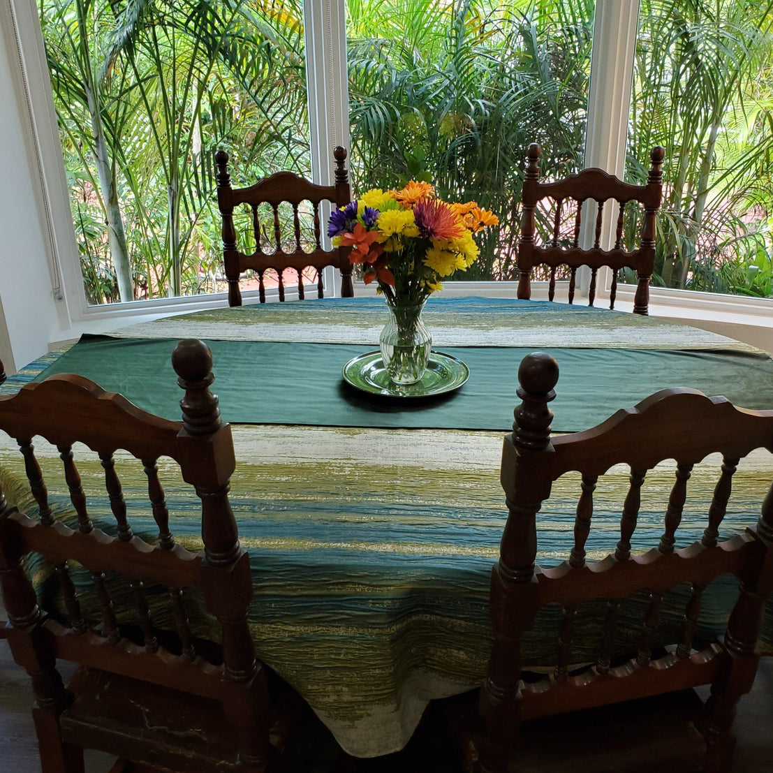 Green oval tablecloth store