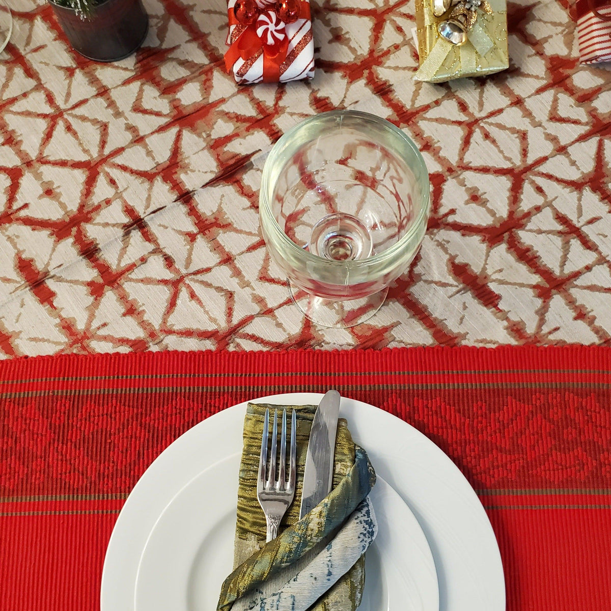 Square Shibori Hex Tablecloth