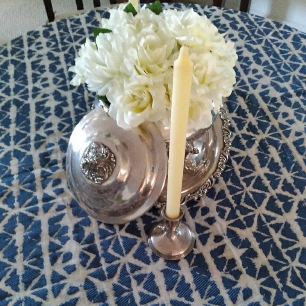 Square Shibori Hex Tablecloth