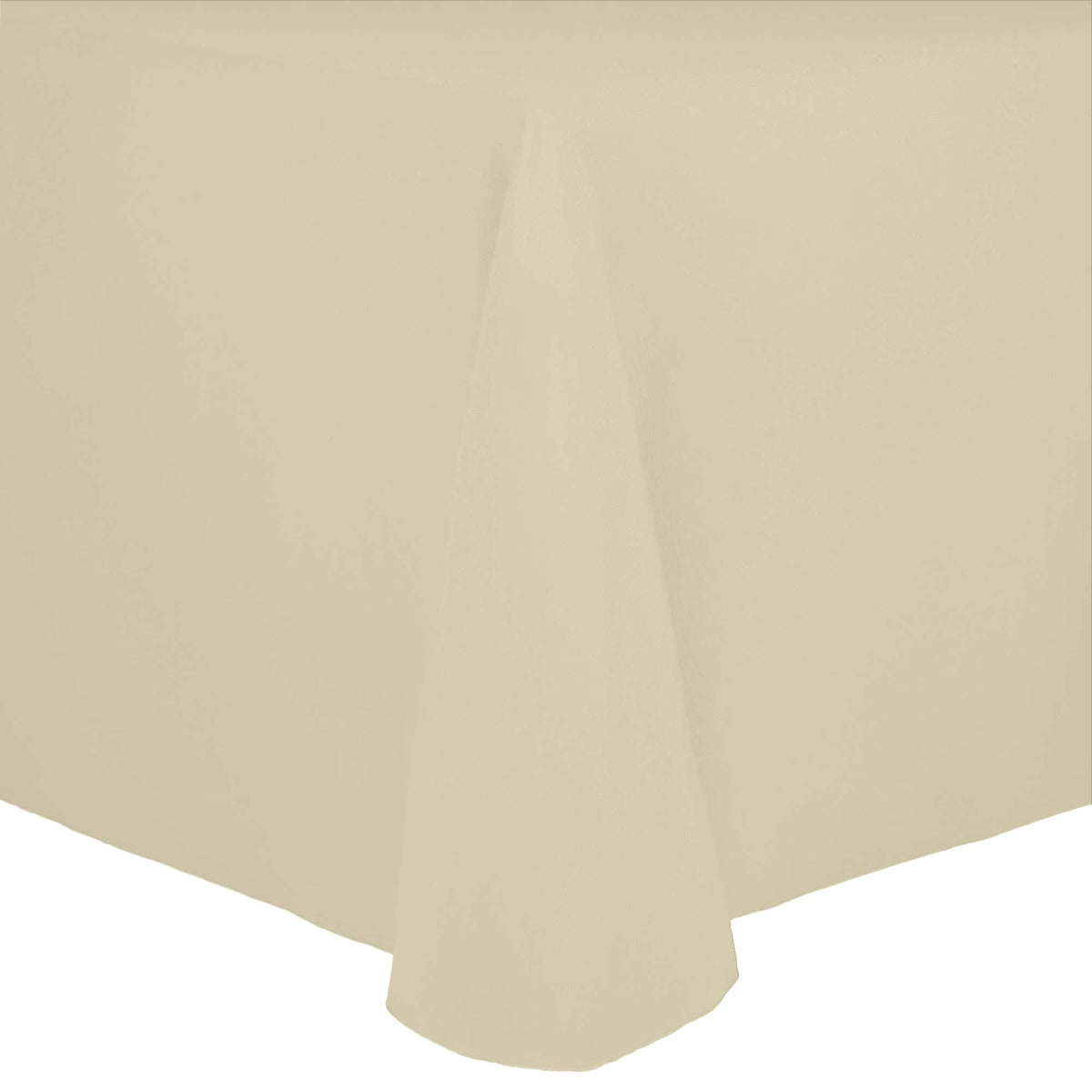 Tan 90" x 156" Rectangular Spun Poly Tablecloth