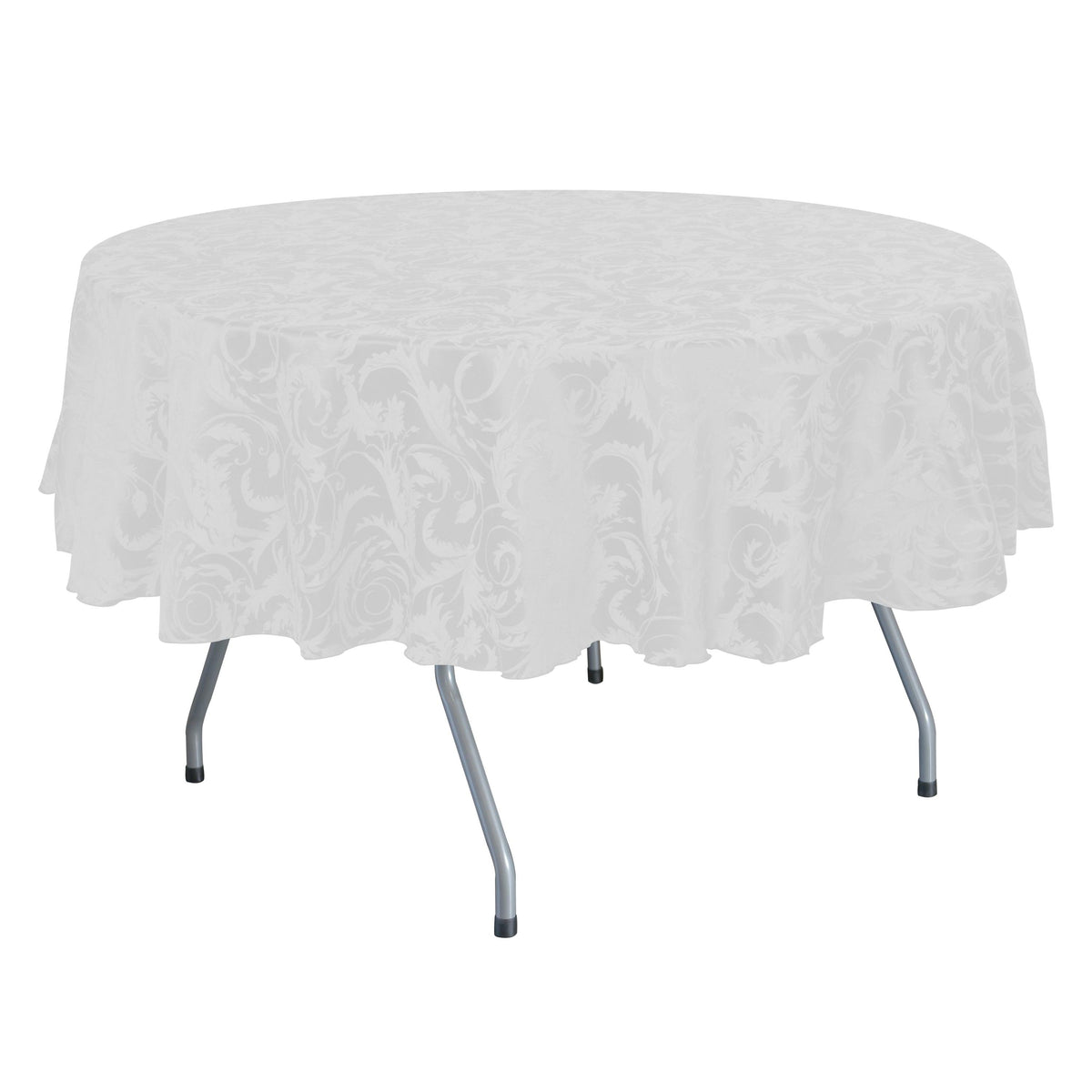 Ivory 60" x 120" Oval Melrose Damask Tablecloth